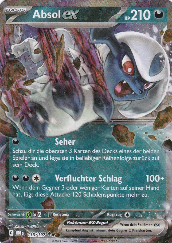 Absol ex - OBF 135 / 197 - Doppel Rare - Karmesin & Purpur - Obsidianf