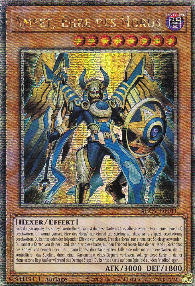Amset, Ehre des Horus - AGOV-DE011 - Quarter Century Secret Rare - 1.