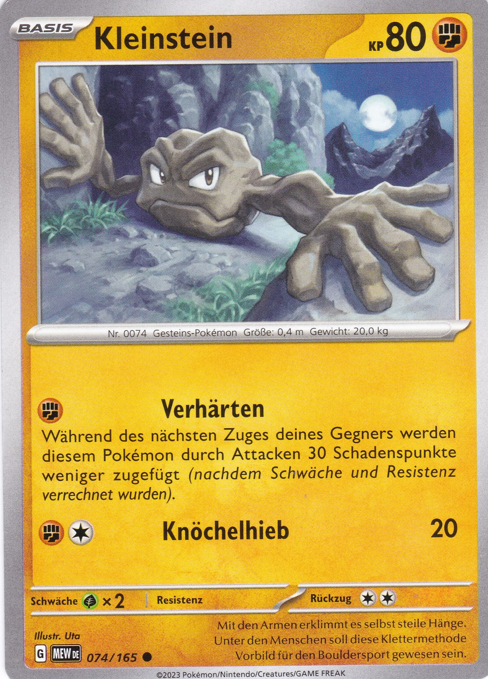 Kleinstein - 74 / 207 - Common - Karmesin & Purpur – 151 - Pokemon
